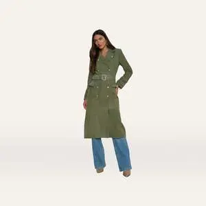L'AGENCE Celina Suede Trench Coat