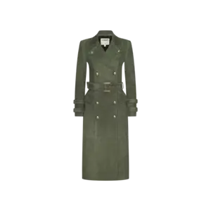 L'AGENCE Celina Suede Trench Coat