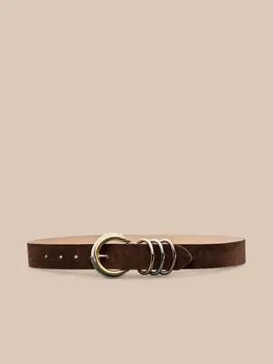L'Agence Tobar Suede Belt - Chocolate