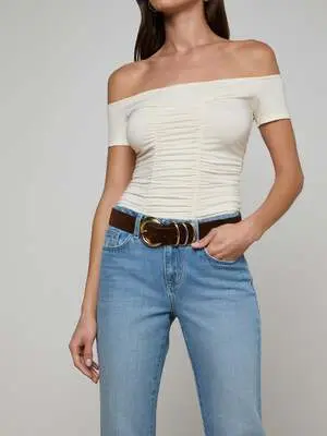 L'Agence Tobar Suede Belt - Chocolate