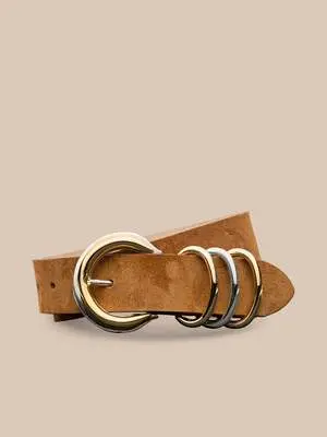 L'Agence Tobar Suede Belt - Cognac