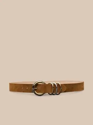 L'Agence Tobar Suede Belt - Cognac