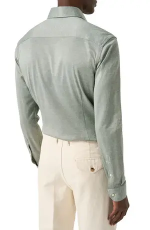 Eton Filo Di Scozia Jersey Shirt - Medium Green