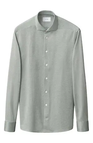 Eton Filo Di Scozia Jersey Shirt - Medium Green