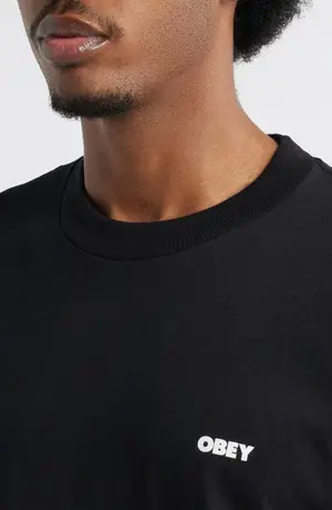 Obey I Will Cotton Logo T-shirt - Black