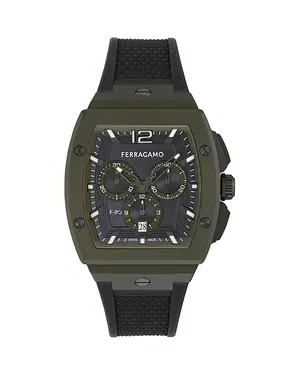 FERRAGAMO F-80 Tonneau Chronograph 42mm - Black