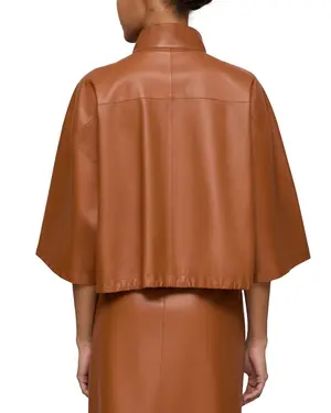Lafayette 148 New York Leather Oversized Shirt Jacket