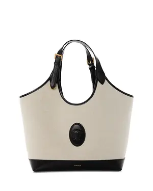 Versace Fabric & Leather Large Tote