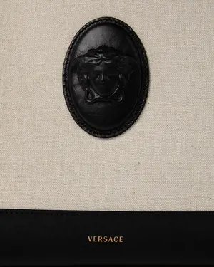 Versace Fabric & Leather Large Tote