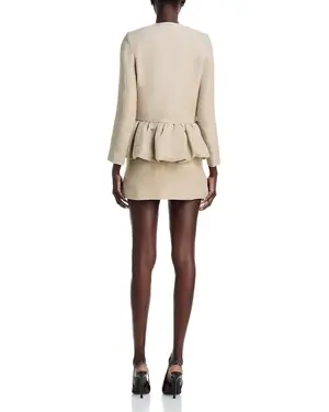 LIBEROWE Linen Peplum Jacket - Beige