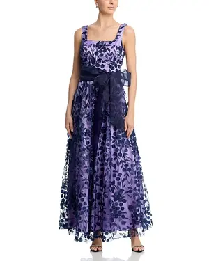 Eliza J Square Neck Ball Gown - Navy Lilac
