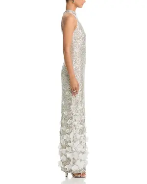 Eliza J Halter Column Gown