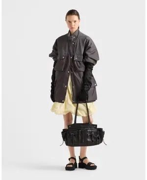 Prada Large Leather Tote Bag - Black
