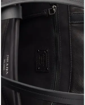 Prada Large Leather Tote Bag - Black