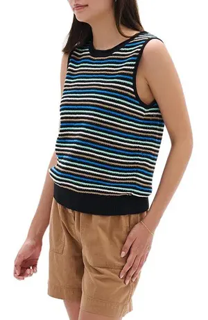 HATLEY Kate Desert Stripe Cotton Sweater Vest