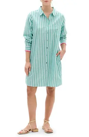 HATLEY Cotton Stripe Shirt Dress - Arcadia