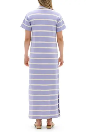 HATLEY Stripe Quarter Zip Shift Dress - Pale Iris