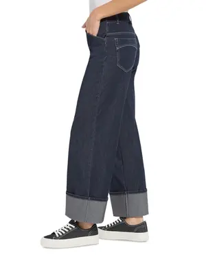 Lyssé Samara High-rise Cuffed Wide-leg Jeans