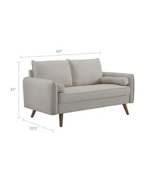 MODWAY Revive Upholstered Fabric Loveseat - Beige
