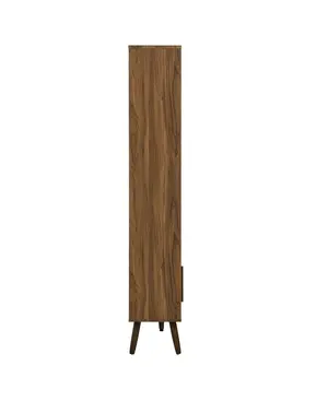 MODWAY Transmit 59 Bookcase With Sliding Doors - Walnut Linen