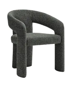 MODWAY Oslo Barrel Fabric Upholstered Dining Accent Chair - Anthracite
