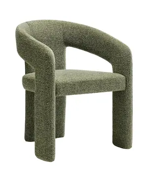 MODWAY Oslo Barrel Fabric Upholstered Dining Accent Chair - Leaf