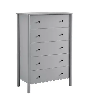 MODWAY Emmeline Scalloped 5-drawer Chest - Light Gray