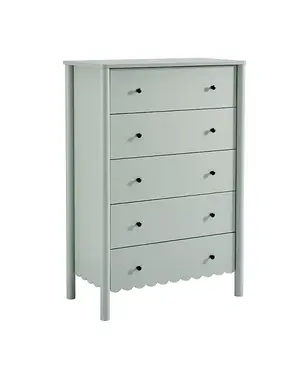 MODWAY Emmeline Scalloped 5-drawer Chest - Sage