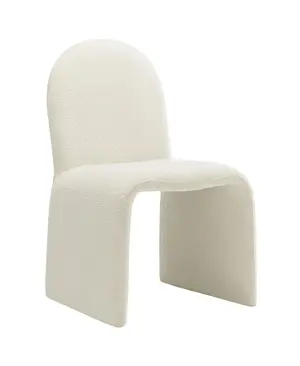 MODWAY Junia Boucle Upholstered Arch Armless Dining Chair - Cream