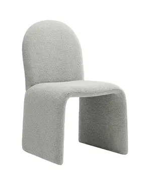 MODWAY Junia Boucle Upholstered Arch Armless Dining Chair - Dove Gray
