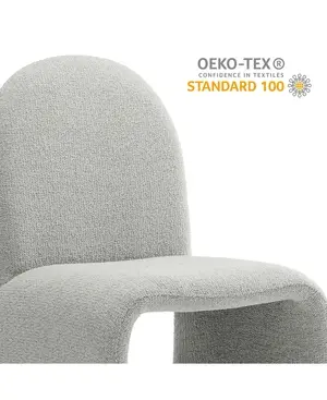 MODWAY Junia Boucle Upholstered Arch Armless Dining Chair