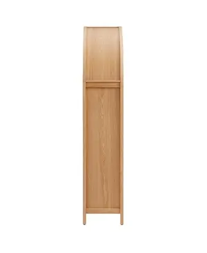 MODWAY Calista 79 Tall Wide Rattan Arched Storage Cabinet - Natural