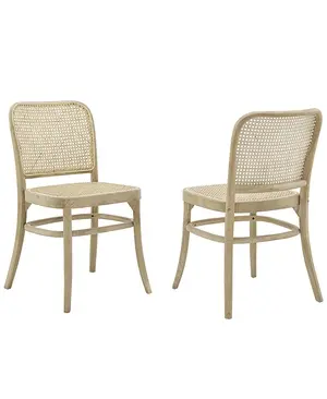 MODWAY Winona Wood Dining Side Chair, Set Of 2 - Gray