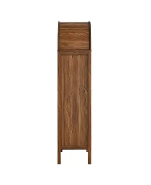 MODWAY Tessa Tall Arched Storage Display Cabinet - Walnut