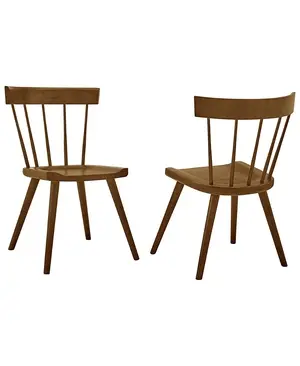 MODWAY Sutter Wood Dining Side Chair, Set Of 2 - Walnut