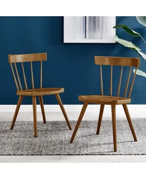 MODWAY Sutter Wood Dining Side Chair, Set Of 2 - Walnut