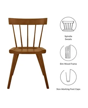 MODWAY Sutter Wood Dining Side Chair, Set Of 2 - Walnut