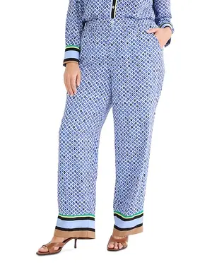 NIC+ZOE Mosaic Trimmed Lenox Wide Leg Pants