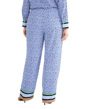 NIC+ZOE Mosaic Trimmed Lenox Wide Leg Pants