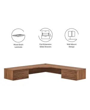 MODWAY Render Wall Mount Corner Office Desk