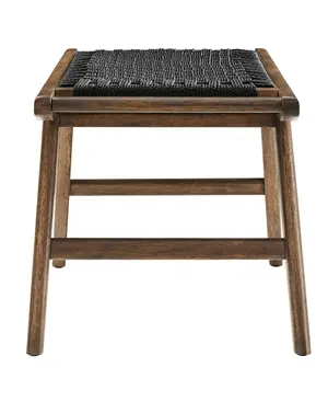 MODWAY Saoirse 47 Wove Rope Wood Bench - Walnut Black