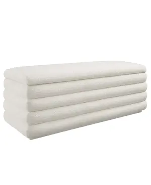 MODWAY Mezzo Boucle Upholstered Storage Bench - Cloud