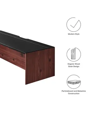 MODWAY Kinetic 49 Wall-mount Office Desk With Cabinet And Shelf - Black Cherry