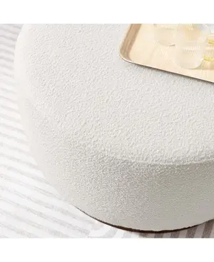 MODWAY Tilden Large 29 Round Boucle Upholstered Ottoman