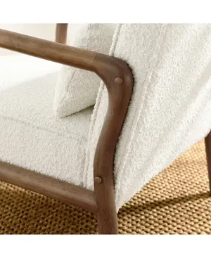 MODWAY Charlie Boucle Upholstered Armchair - Ivory