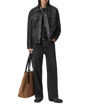 ALLSAINTS Shelton Leather Jacket - Black