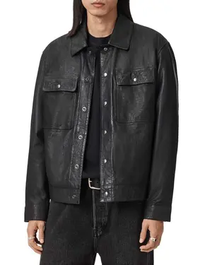 ALLSAINTS Shelton Leather Jacket - Black