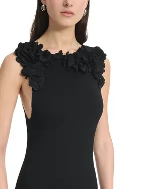 Altuzarra Woolfe Gown With Floral Embellishments - Black