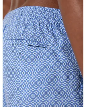REISS Drawstring Geo Print Swimsuit - Blue