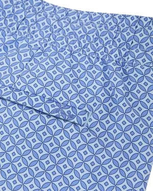 REISS Drawstring Geo Print Swimsuit - Blue